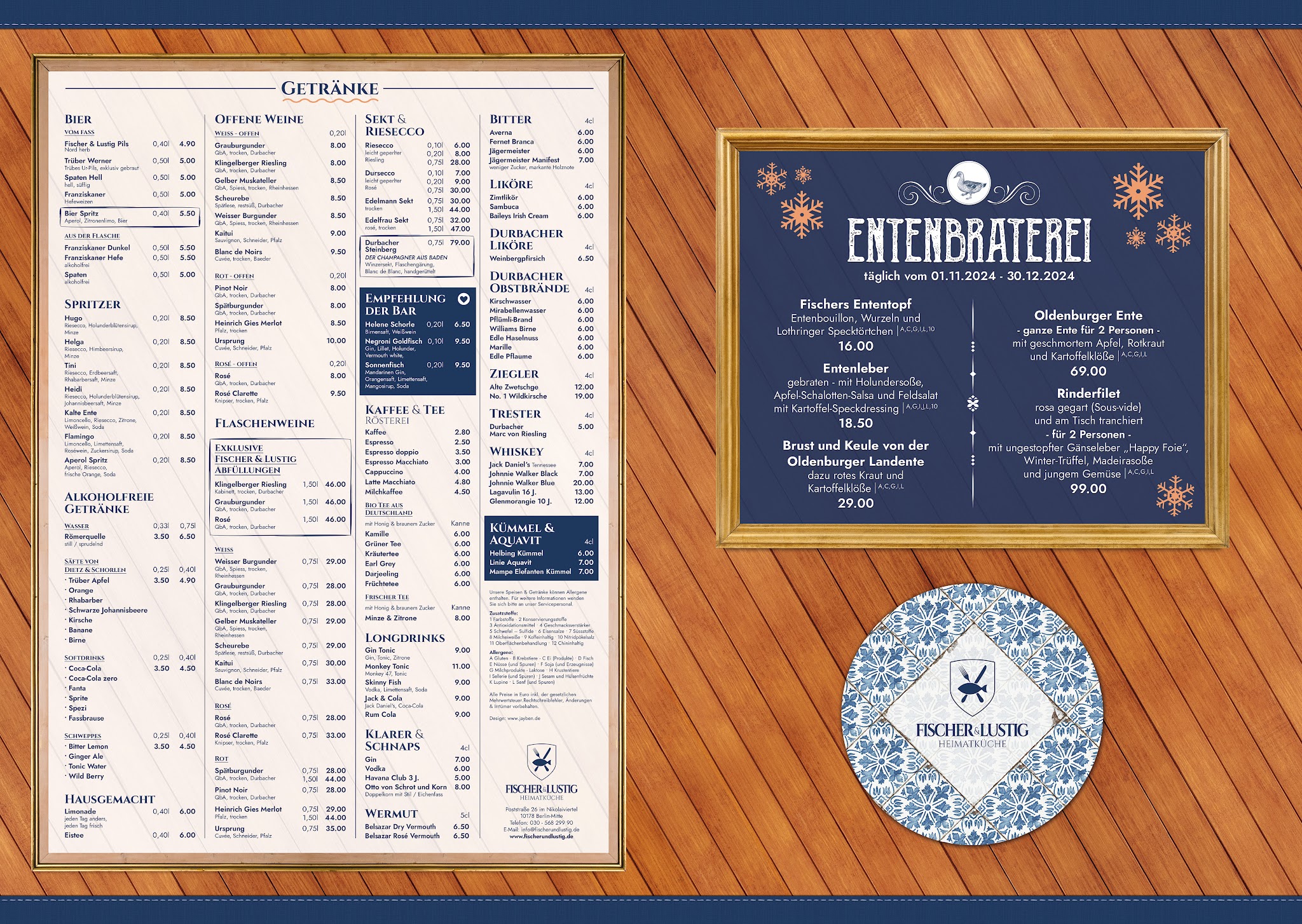 Fischer & Lustig | Berlin | Speisekarte