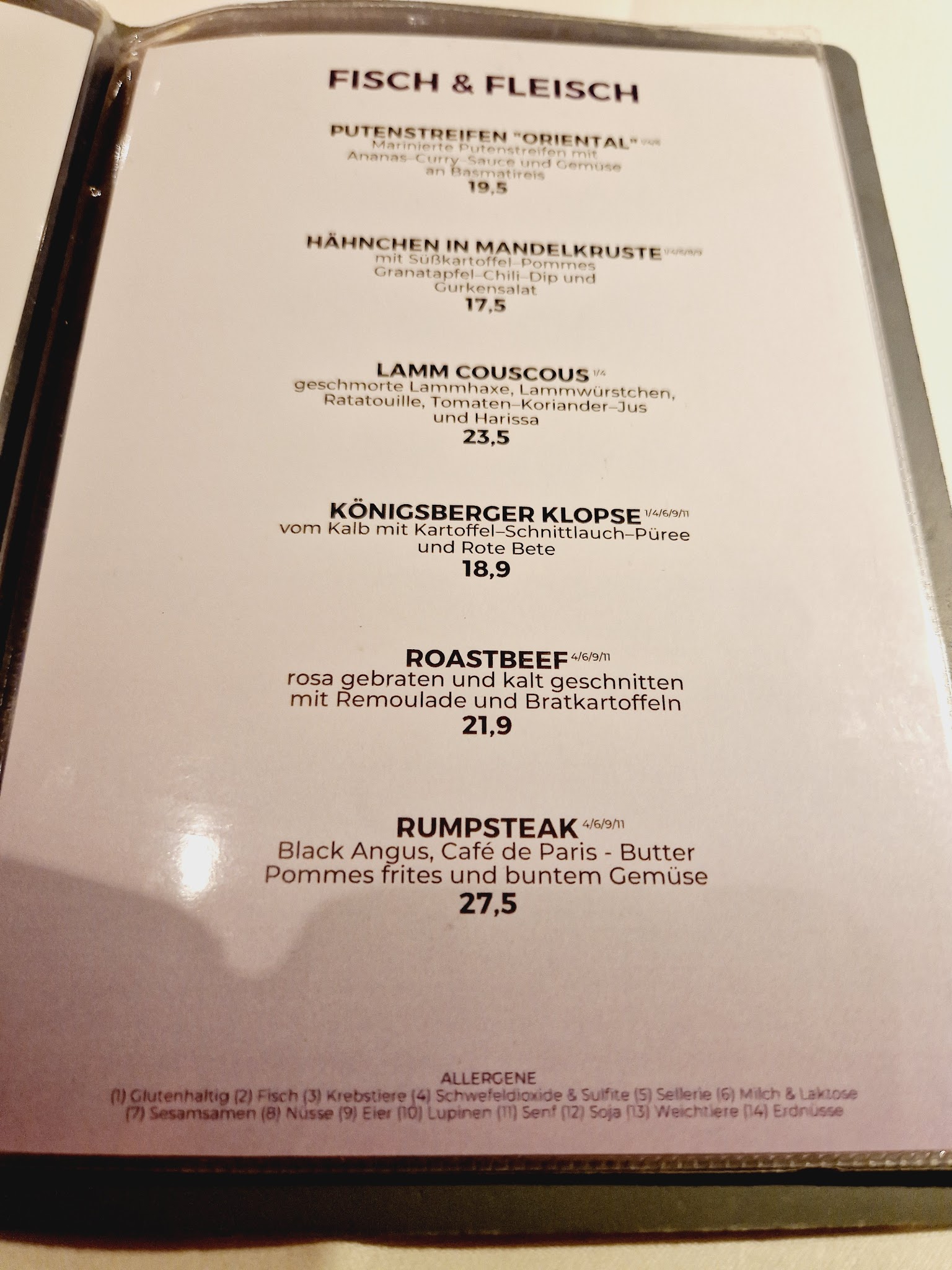 Hamlet | Berlin | Speisekarte